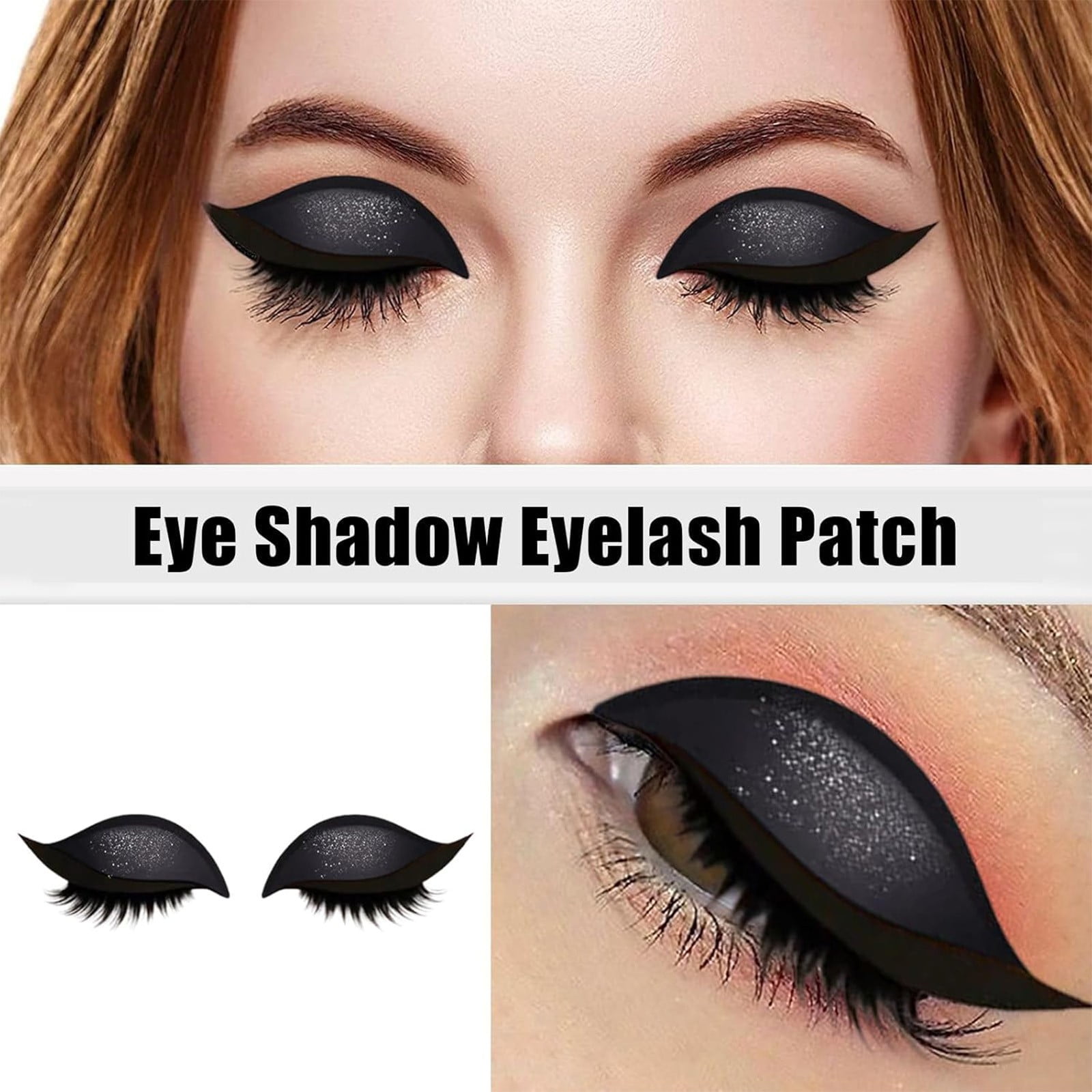 Lazy Eye Shadow Eyelash Patch, 2 in 1 Reusable Eye Makeup Stickers, 3D ...