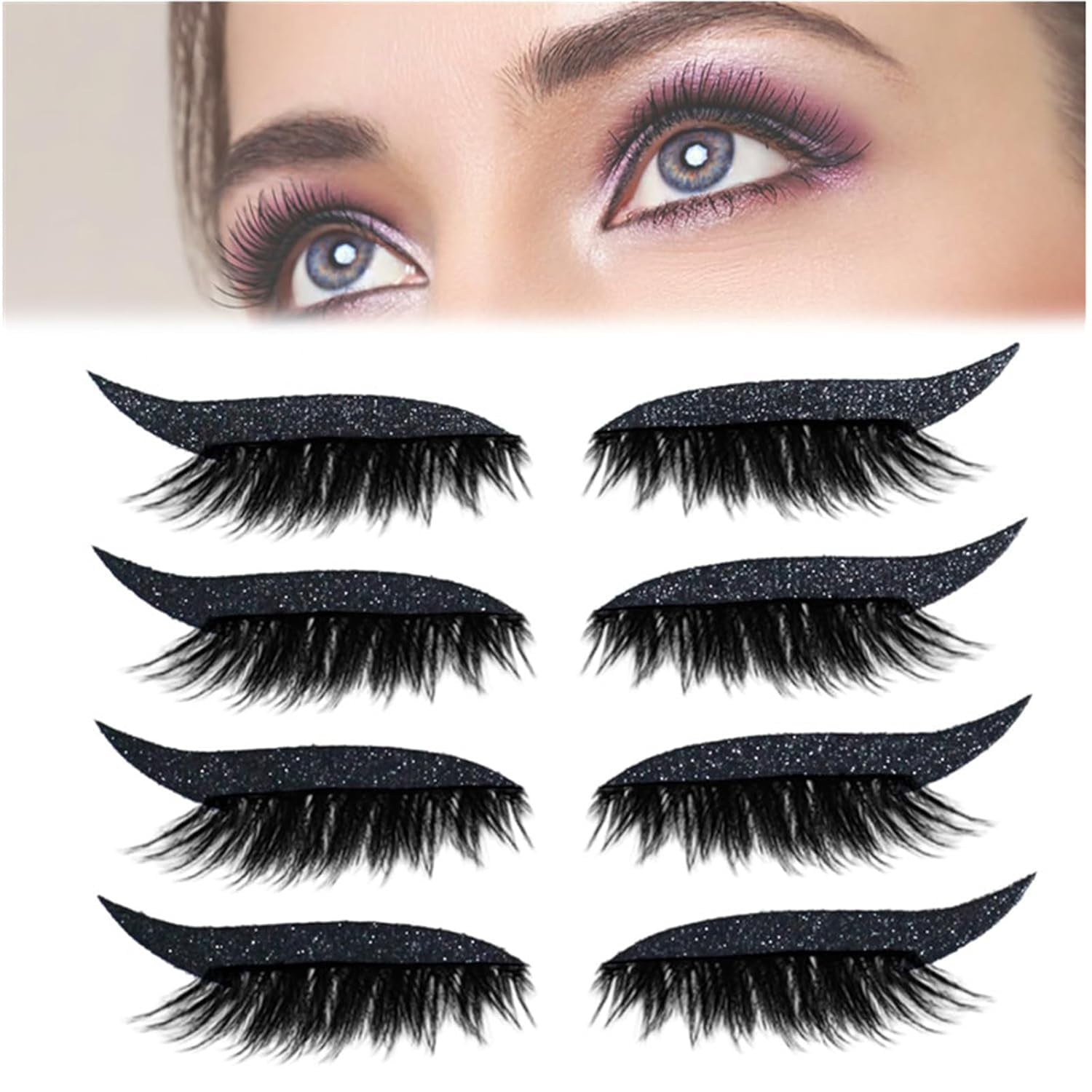 Lazy Eye Shadow Eyelash Patch, 2-in-1 Reusable Eye Makeup Stickers with ...