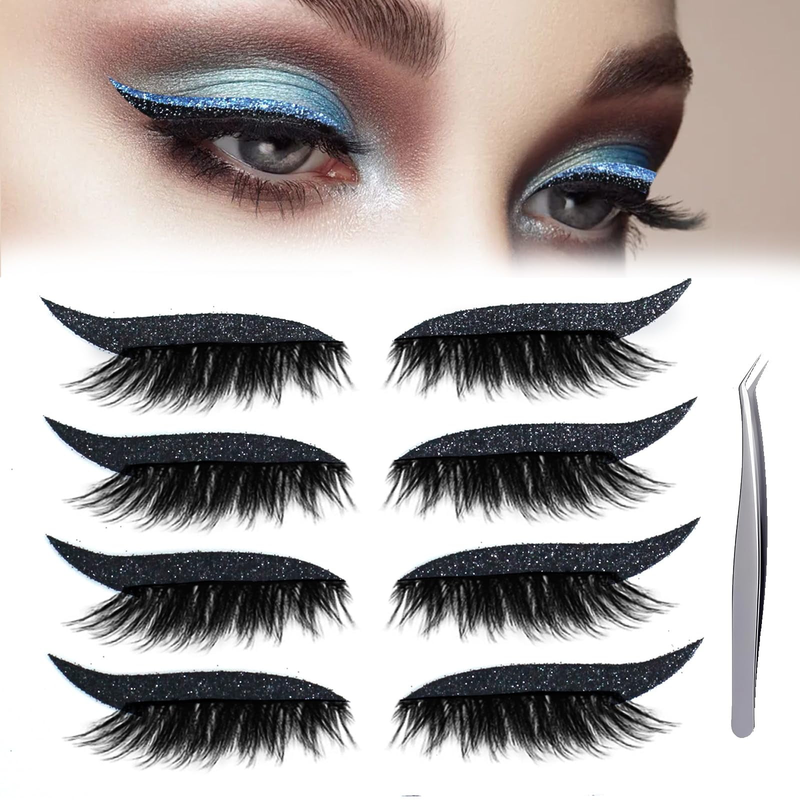 Lazy Eye Shadow Eyelash Patch, Eyeshadow Eyelashes Makeup Stickers, 2 ...