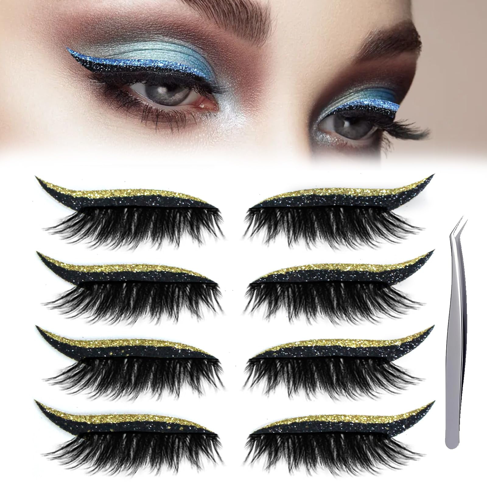 Lazy Eye Shadow Eyelash Patch, Eyeshadow Eyelashes Makeup Stickers, 2 ...