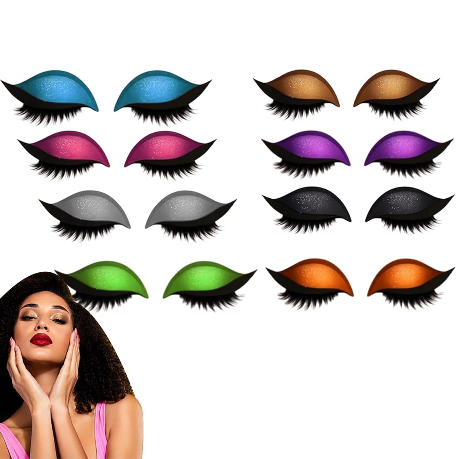 Lazy Eye Shadow Eyelash Patch, Eyeshadow and Eyelash Combo Stickers for ...