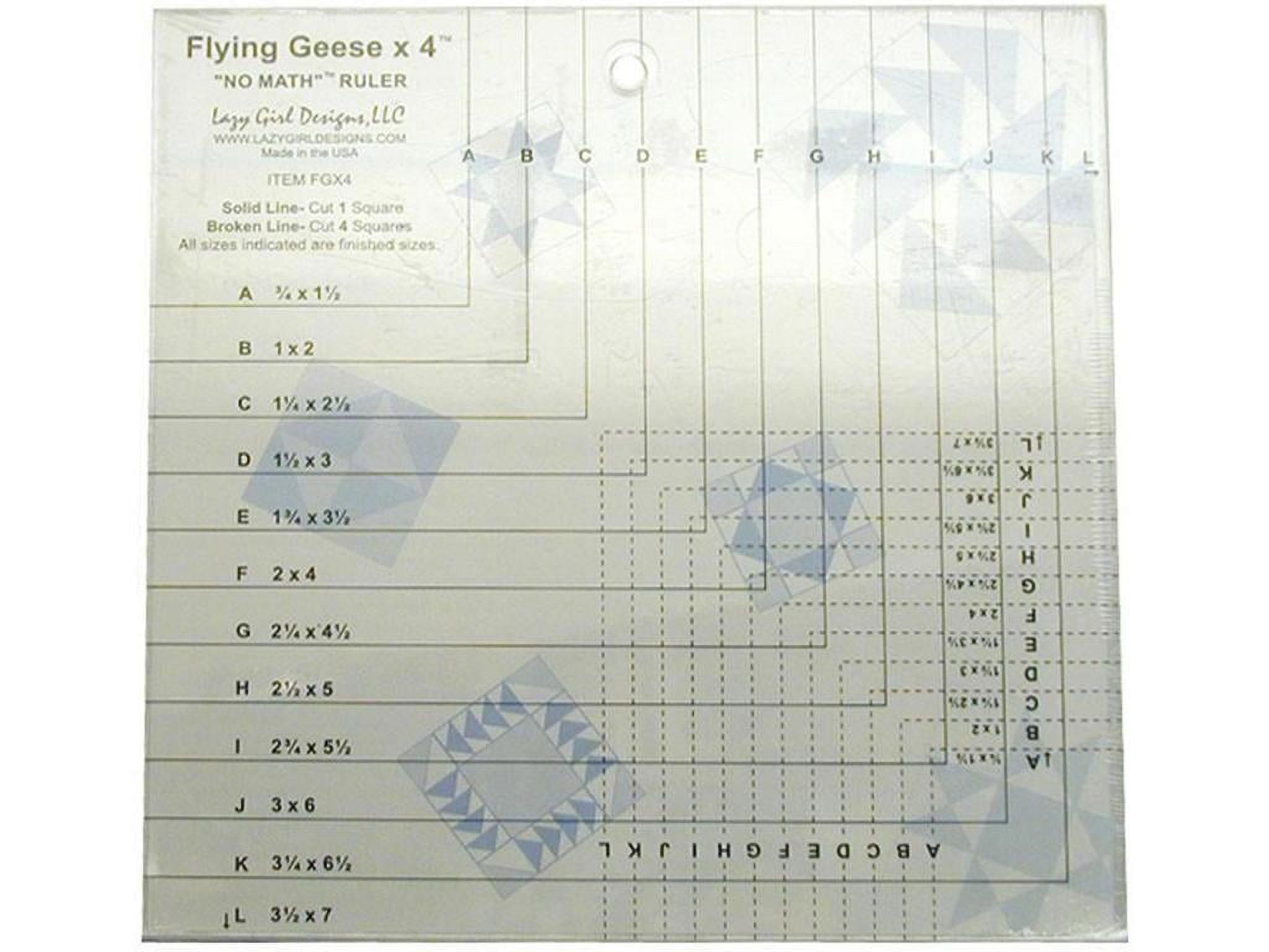 Lazy Girl Designs Flying GeeseX4 No Math Ruler - Walmart.com