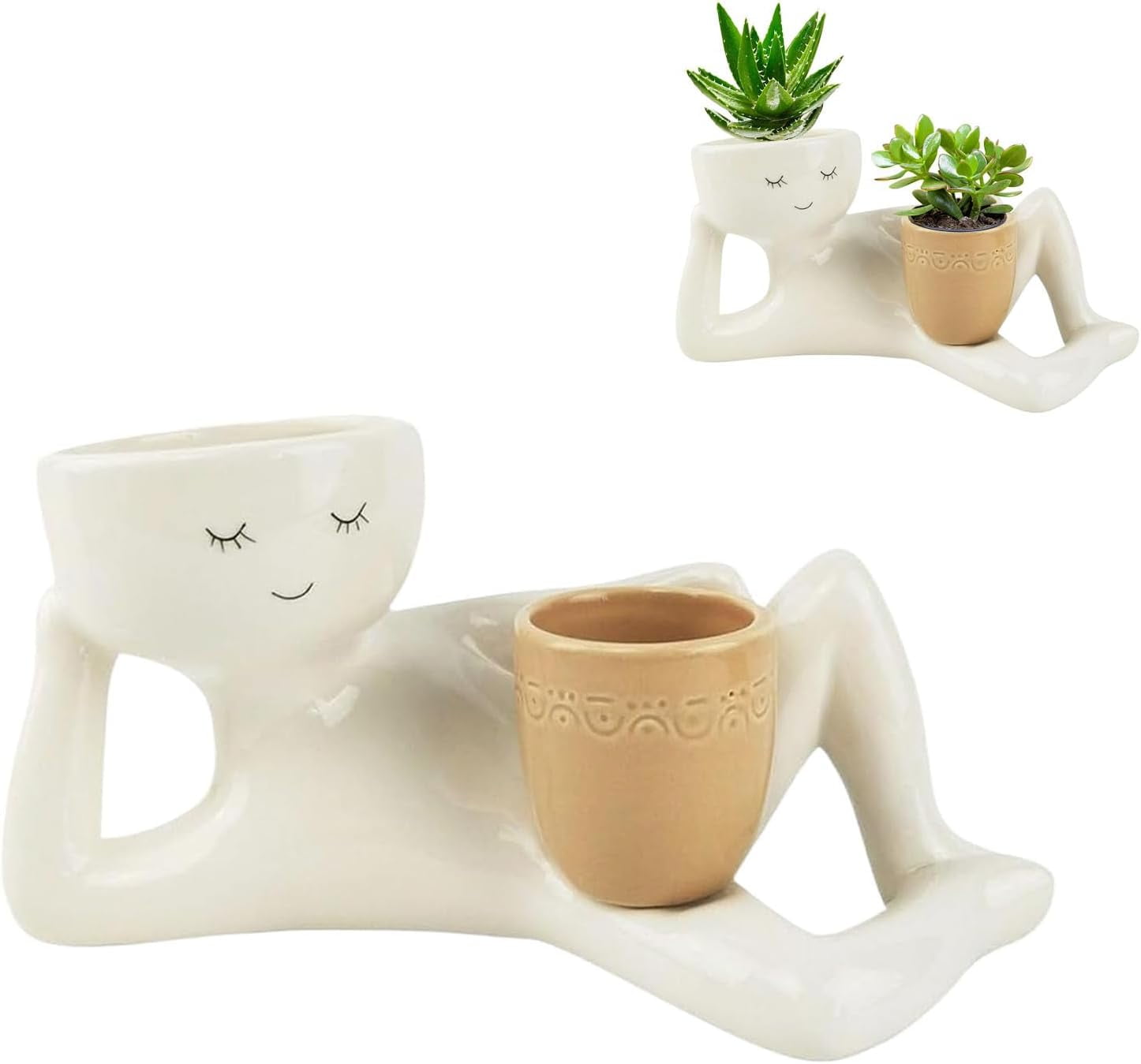 Lazy Guy Planter, 2025 Funny Planter Lazy Little Character Flowerpot ...