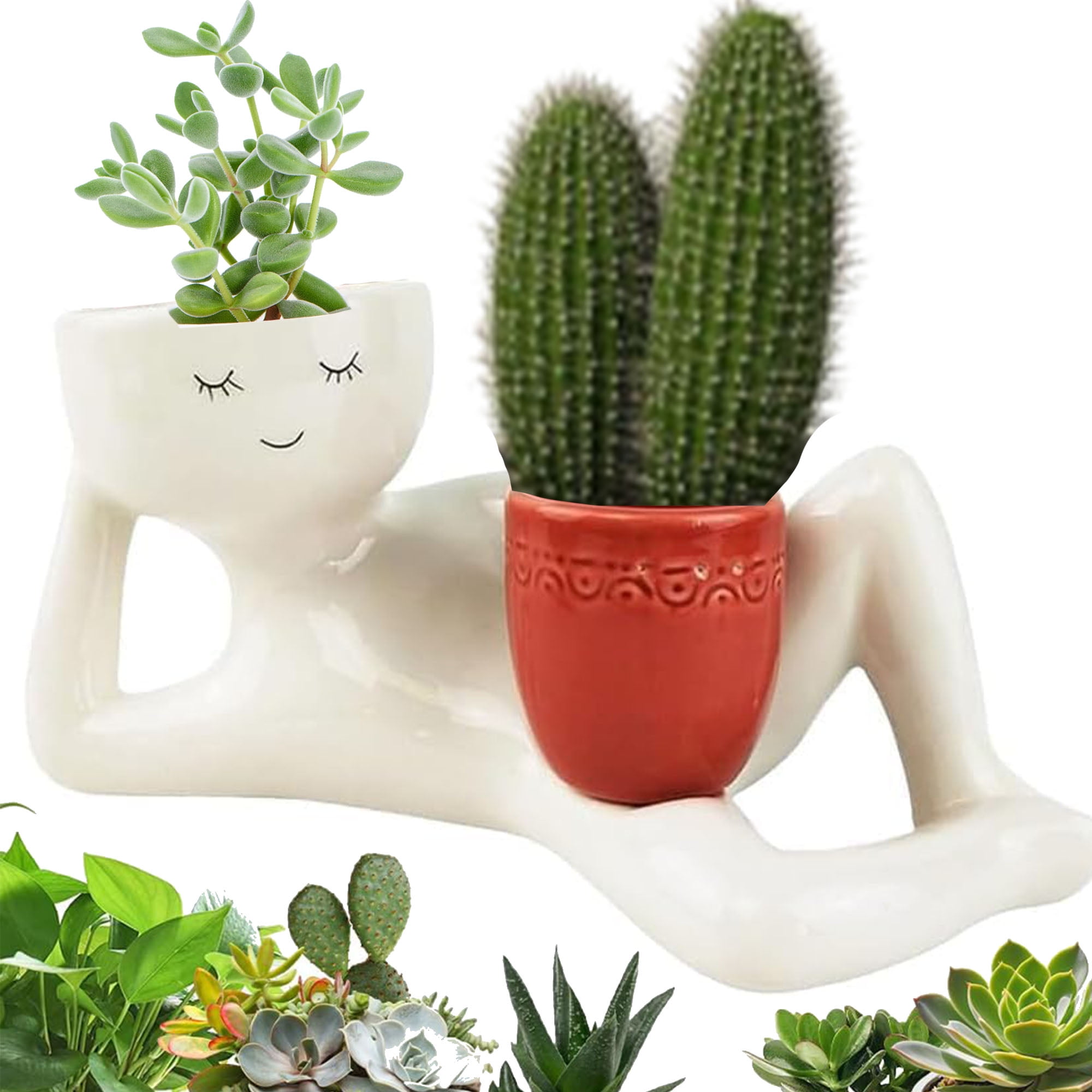 Lazy Guy Planter, 2025 Funny Planter Lazy Little Character Flowerpot ...