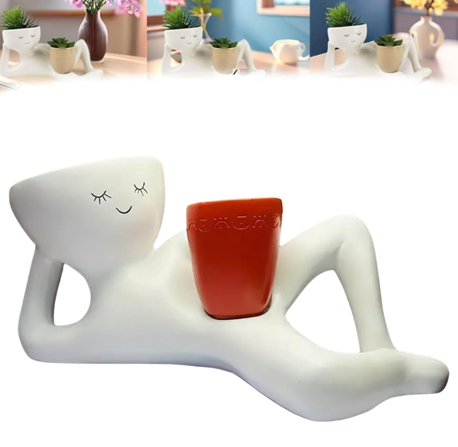 Lazy Guy Planter, 2025 Funny Planters for Indoor Plants, Lazy Little ...