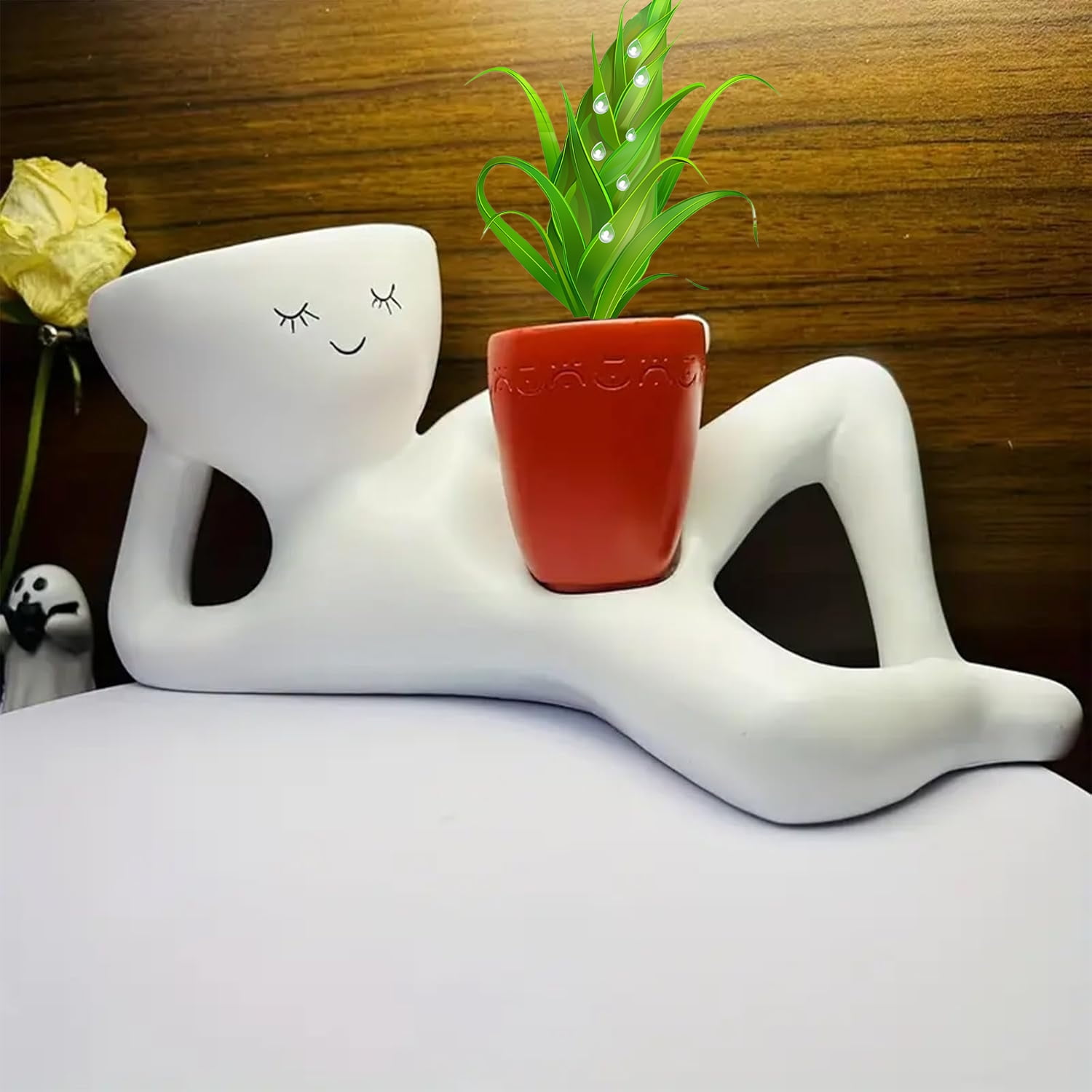 Lazy Guy Planter, 2025 Funny Planters for Indoor Plants, Lazy Little ...