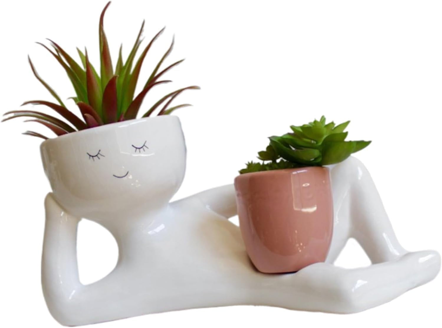 Lazy Guy Planter – Fun Succulent Pot with Cute Design for Indoor Plants ...