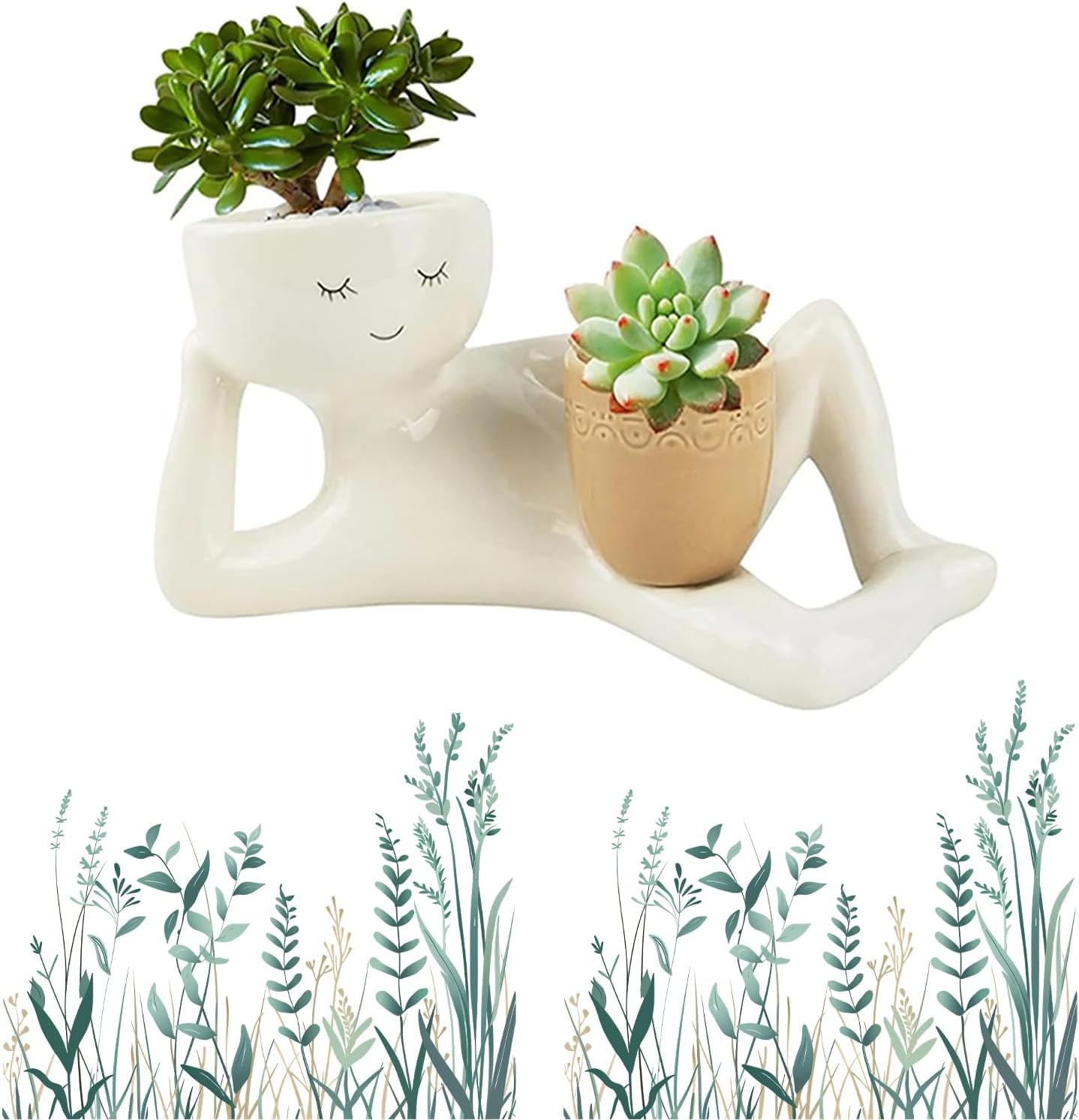 Lazy Guy Planter, Funny Planters, Smily Face Planter for Indoor Plants ...