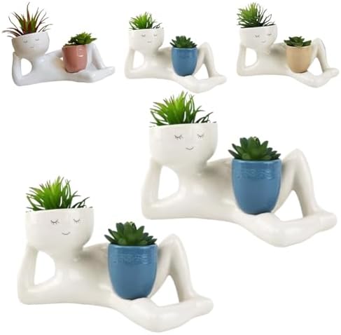 Lazy Guy Planter, Indoor Funny Plant Pots, Lying Down Figure Succulent ...