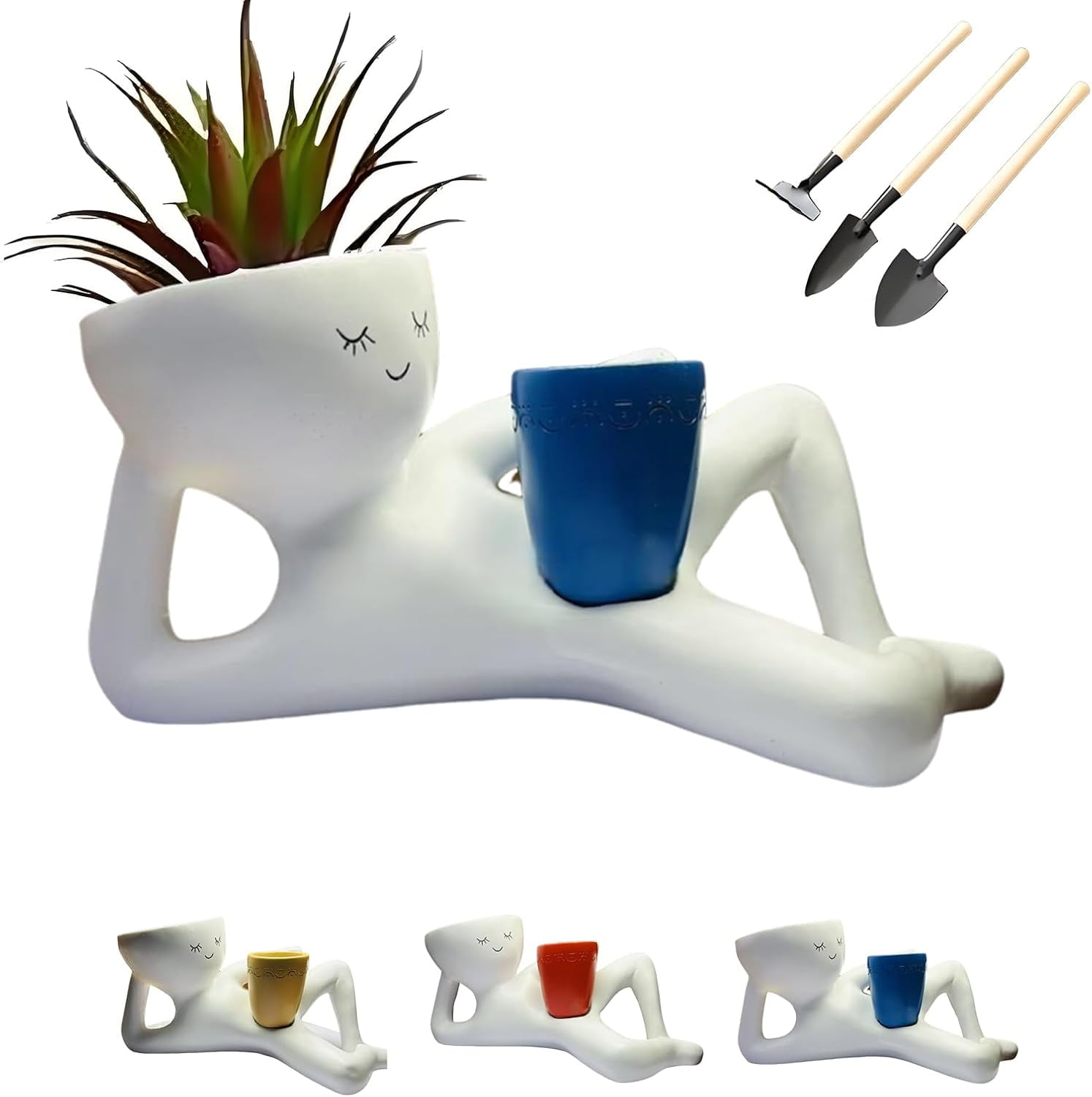 Lazy Guy Planter, Laying Down Planter, Novelty Funny Planters for ...