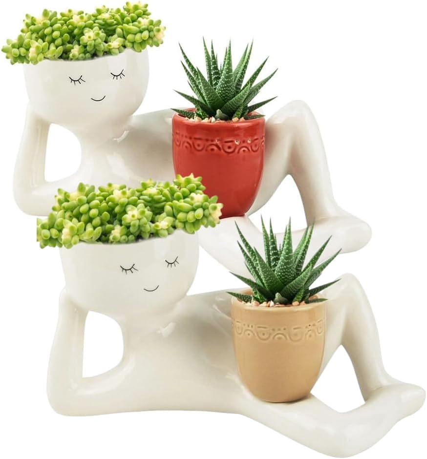 Lazy Guy Planter, Lazy Little Character Flowerpot, Relaxing Person ...