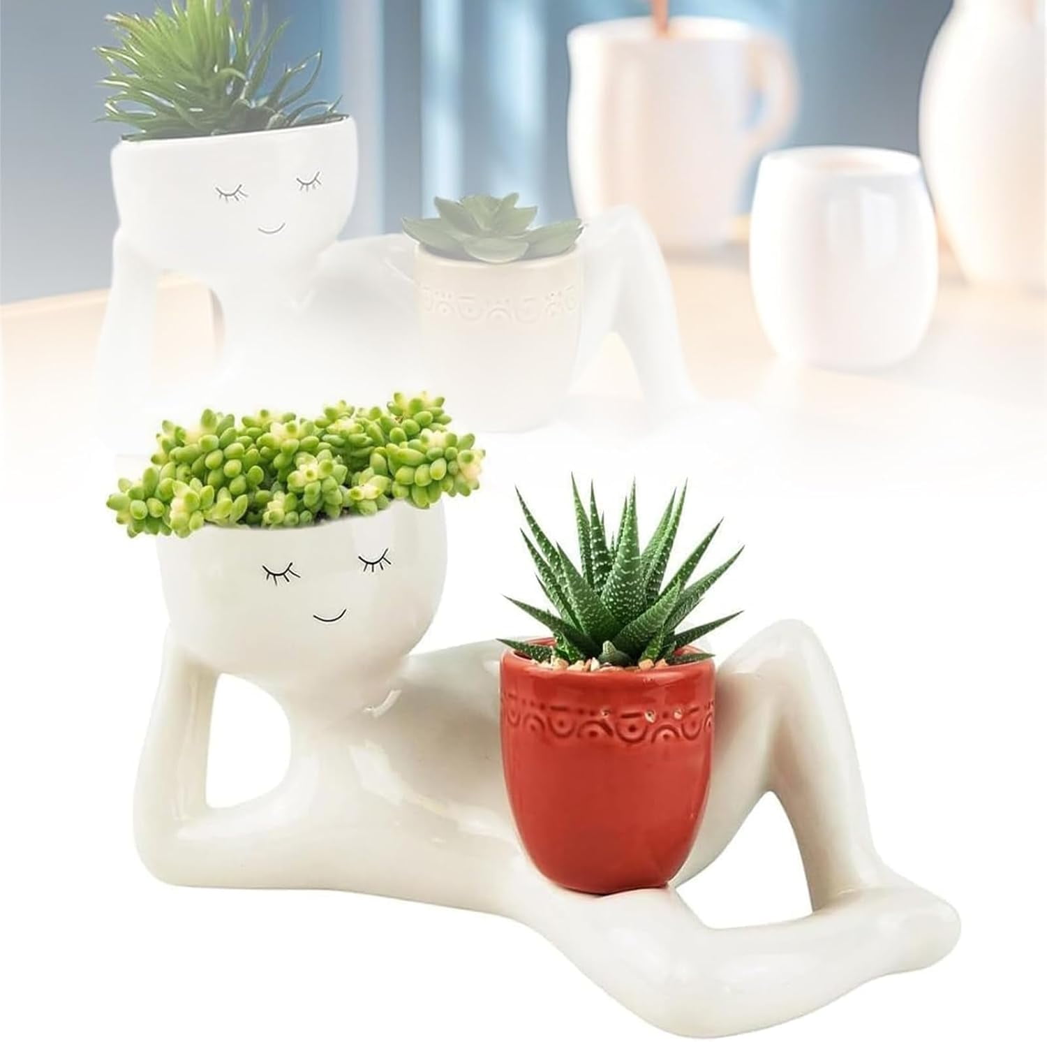 Lazy Guy Planter, Lazy Pot, 2025 New Novelty Planter, Smily Face Pot ...