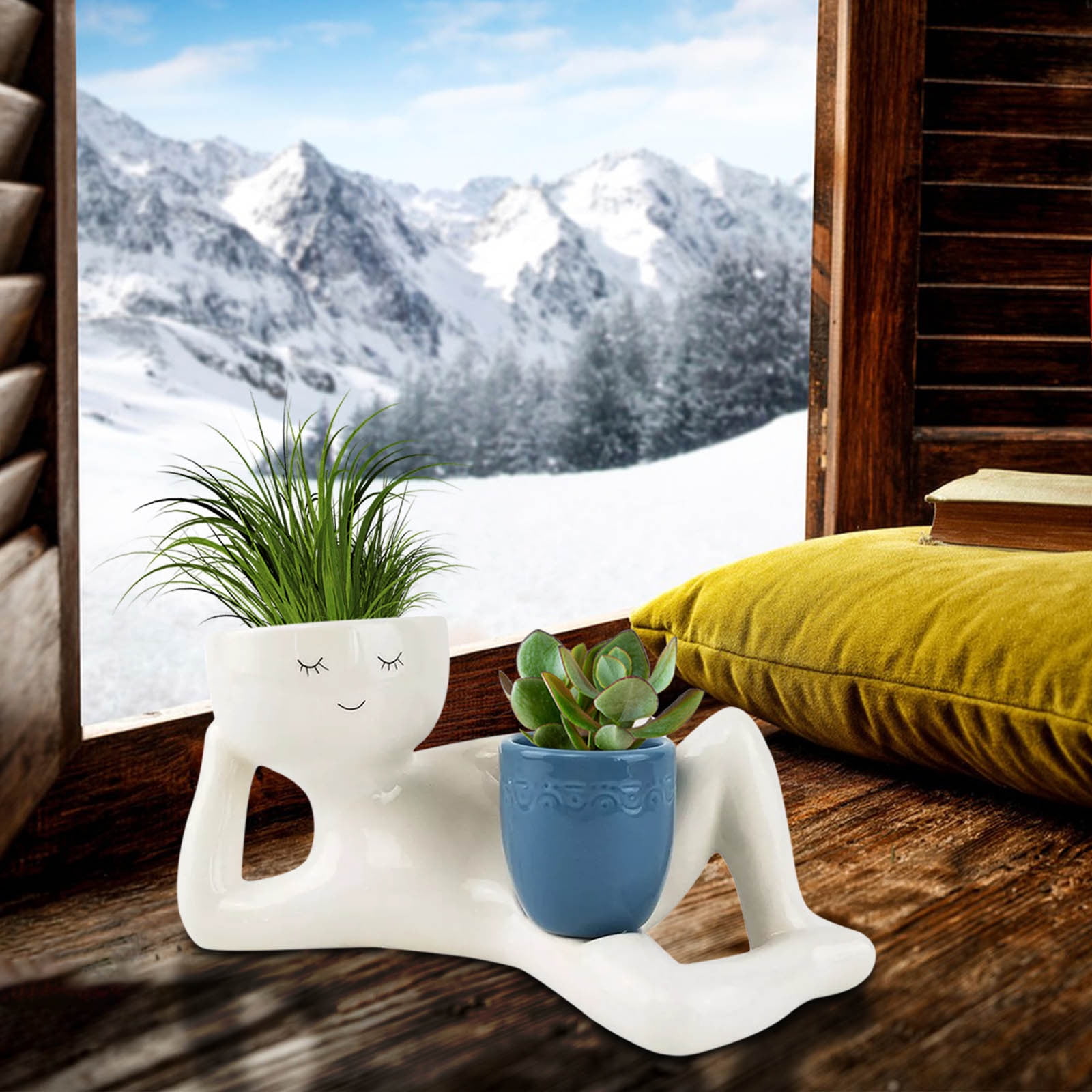 Lazy Guy Planter,Lying down Figure Planters Relaxing Person Holding Pot ...