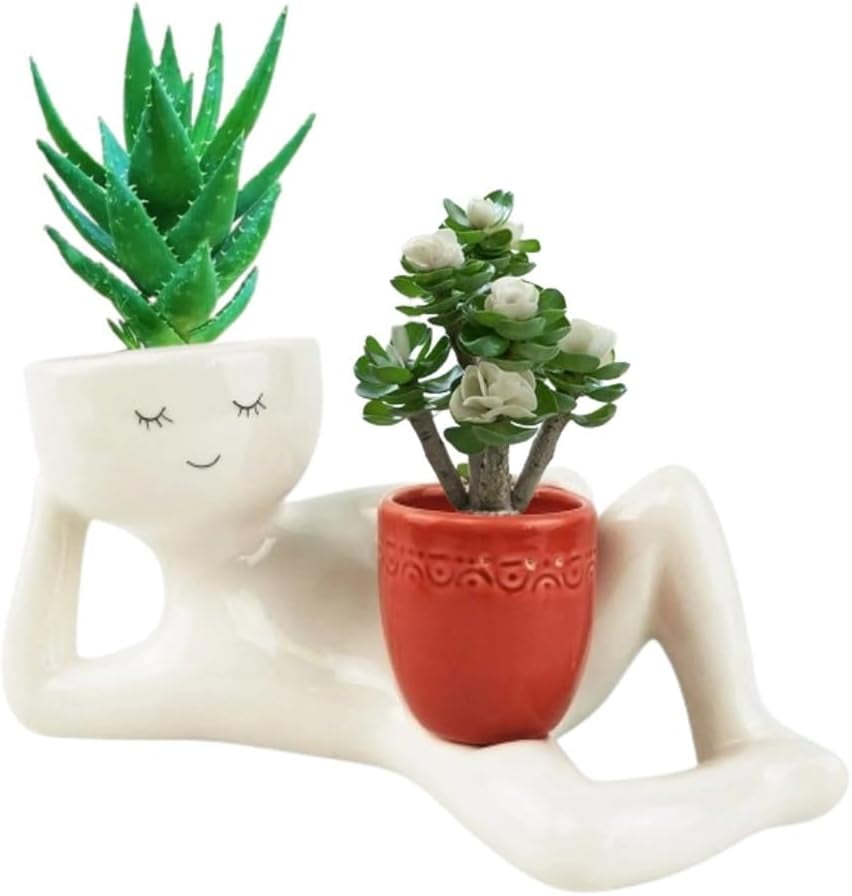 Lazy Guy Planter,New Lazy Little Character Flowerpot Succulent,Funny ...
