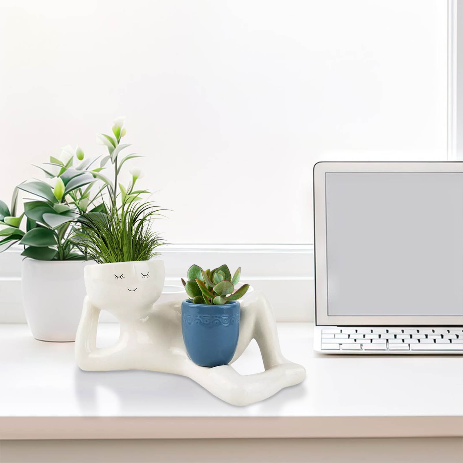 Lazy Guy Planter Pot Funny Laying Down Planter Novelty Funny Planters ...