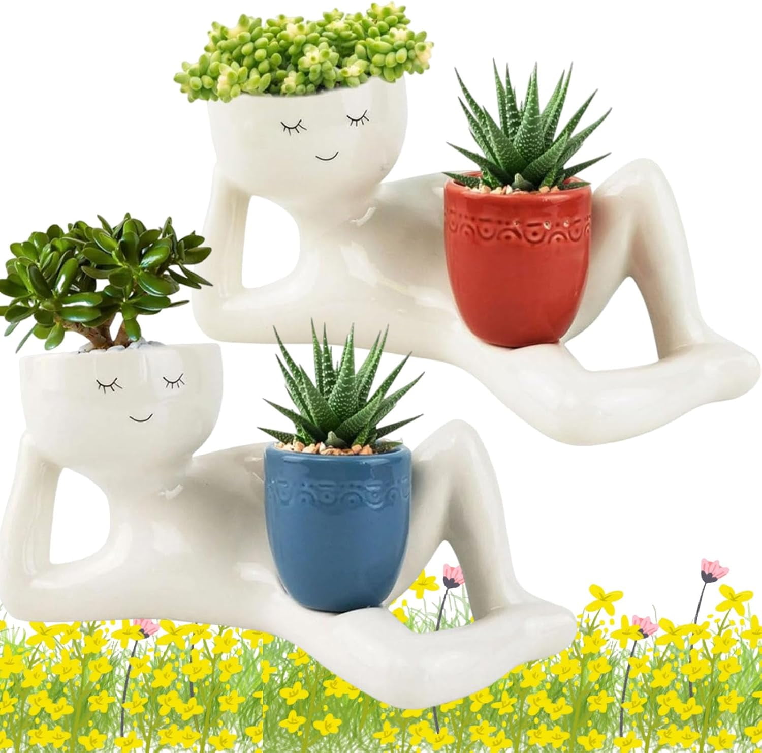 Lazy Guy Planter Pot, Funny Pots Planters for Indoor , Lazy Little ...