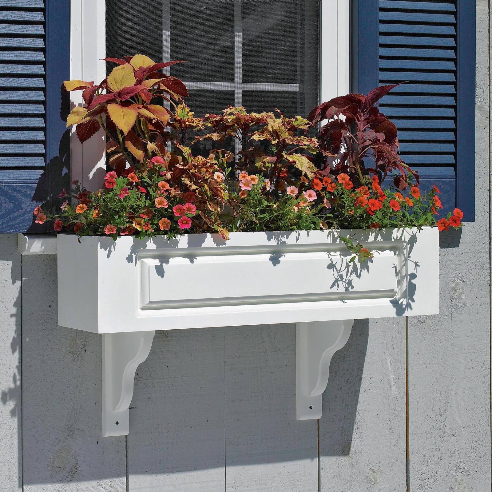 Lazy Hill Farm Designs Hampton White Vinyl Window Box - 60" - Walmart.com