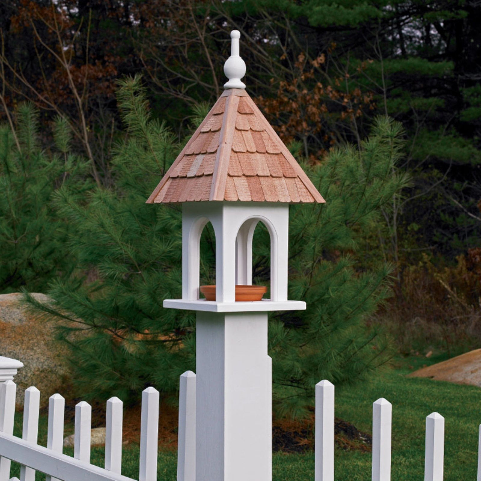 Lazy Hill Farm Designs Loretta Bird Feeder, Redwood and Vinyl - Walmart.com