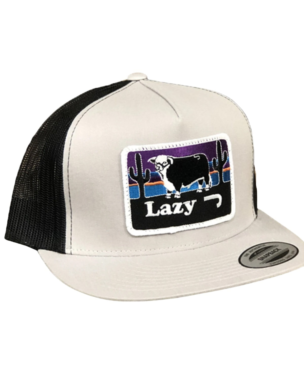 Lazy J Ranch Wear Men's Ranchwear Light Gray Sunset Patch Mesh Back Ball Cap - SILBLK4S One Size ...