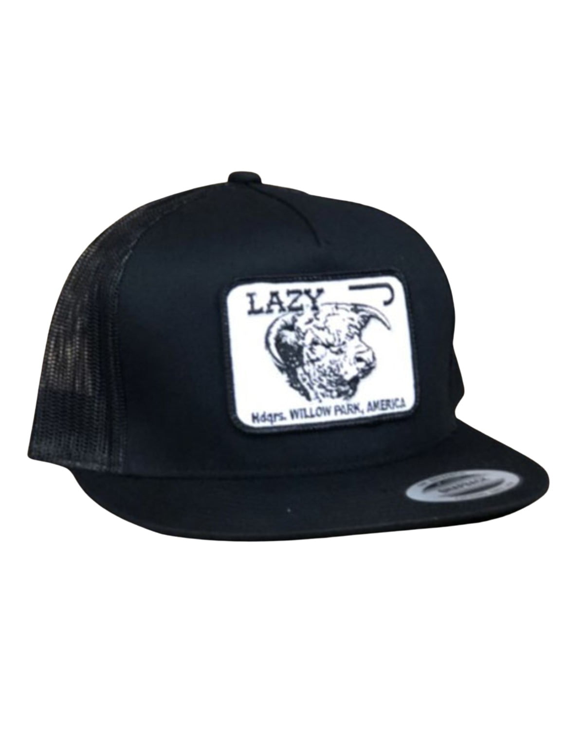 Lazy J Ranch Wear Men's Willow Cattle Headquarters Logo Patch Mesh-Back Ball Cap Black One Size ...