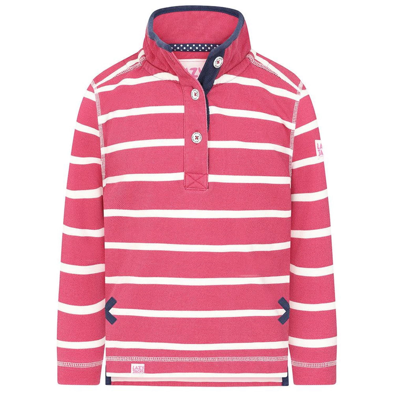 Lazy Jacks Girls Striped Pique Sweatshirt - Walmart.com