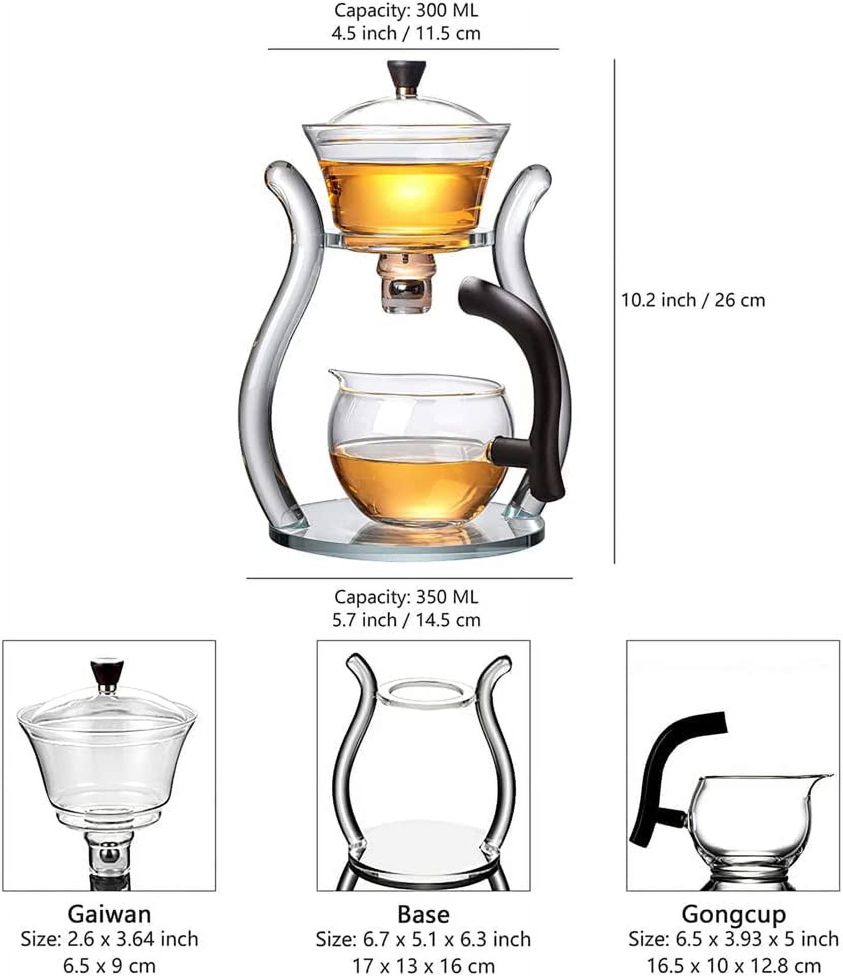 Lazy Kungfu Drip TeaPot, Heat Resistant Tea Set, Semi-Automatic Glass ...