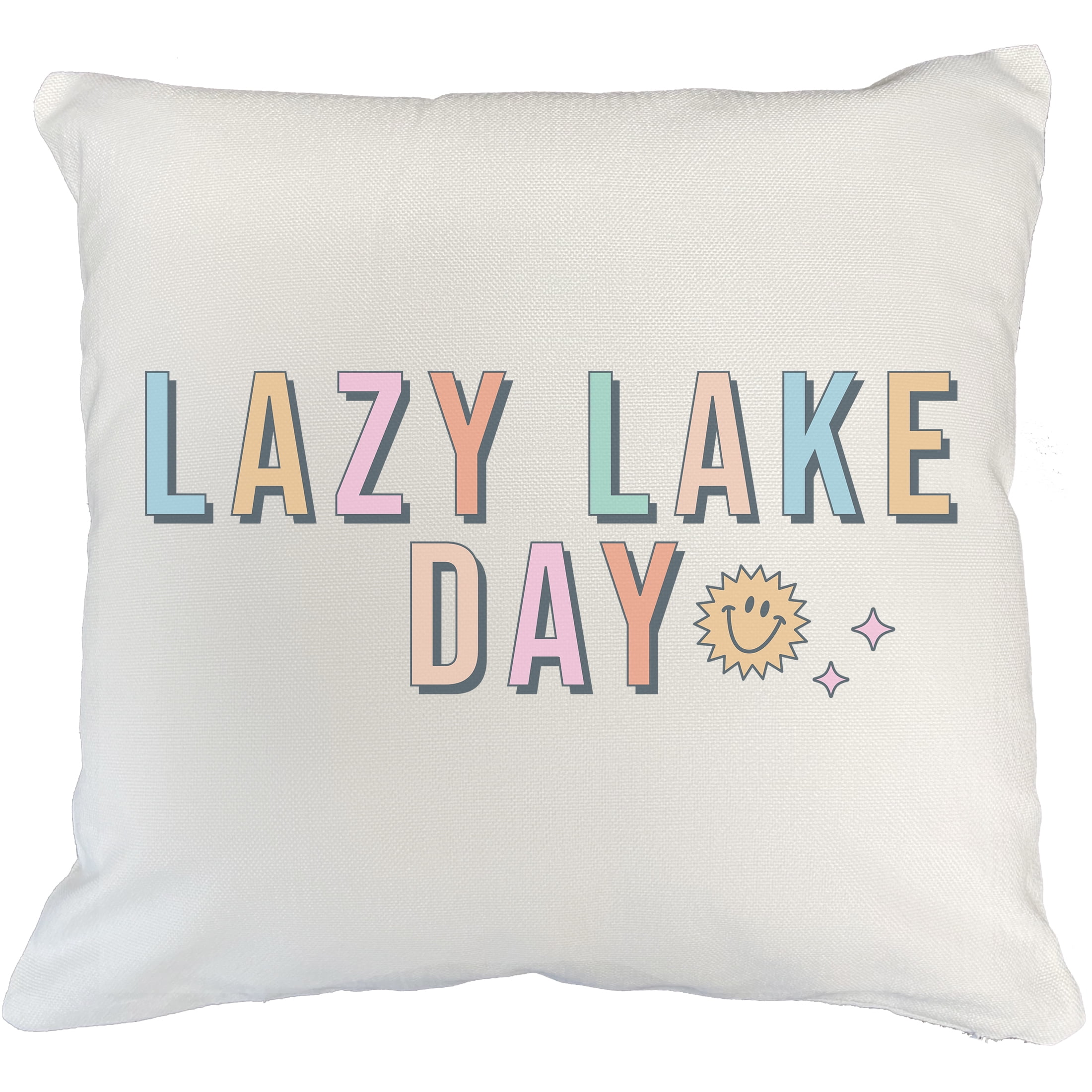 Lazy Lake Day, Vacation or Summer Themed Merch Gift, White Pillow Case ...