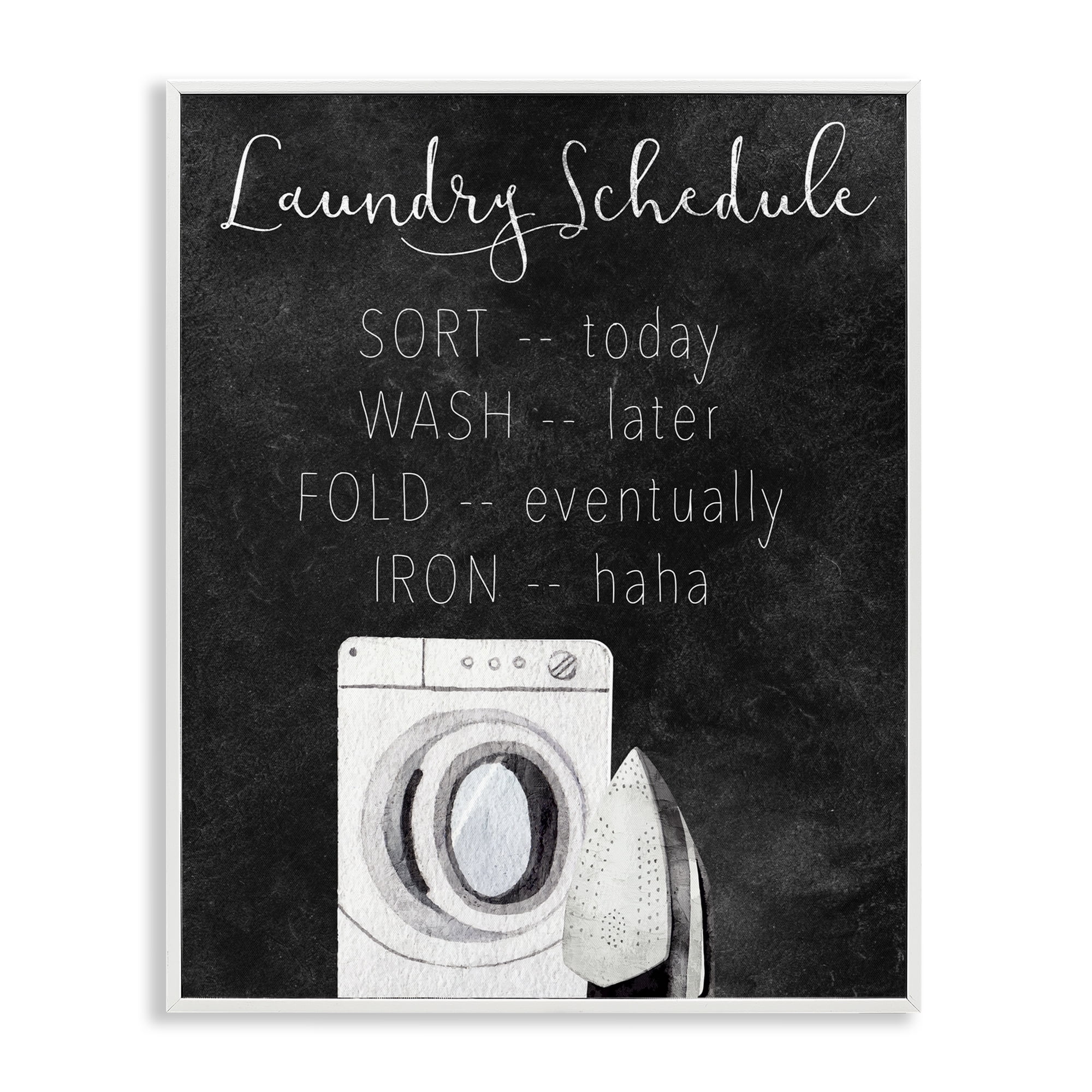 Lazy Laundry Schedule Humor White Framed Giclee Art, design by Kim ...