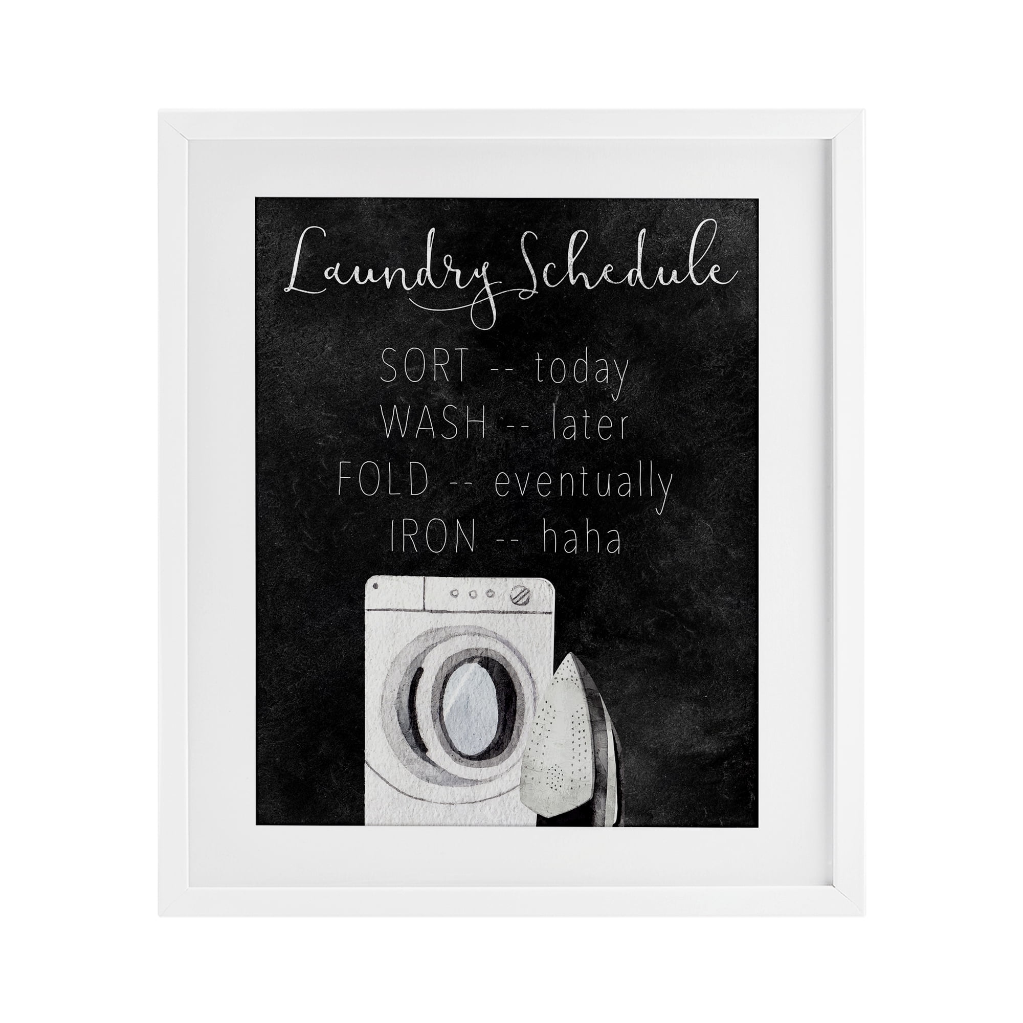 Lazy Laundry Schedule Humor White Framed Print Under Glass, design by ...