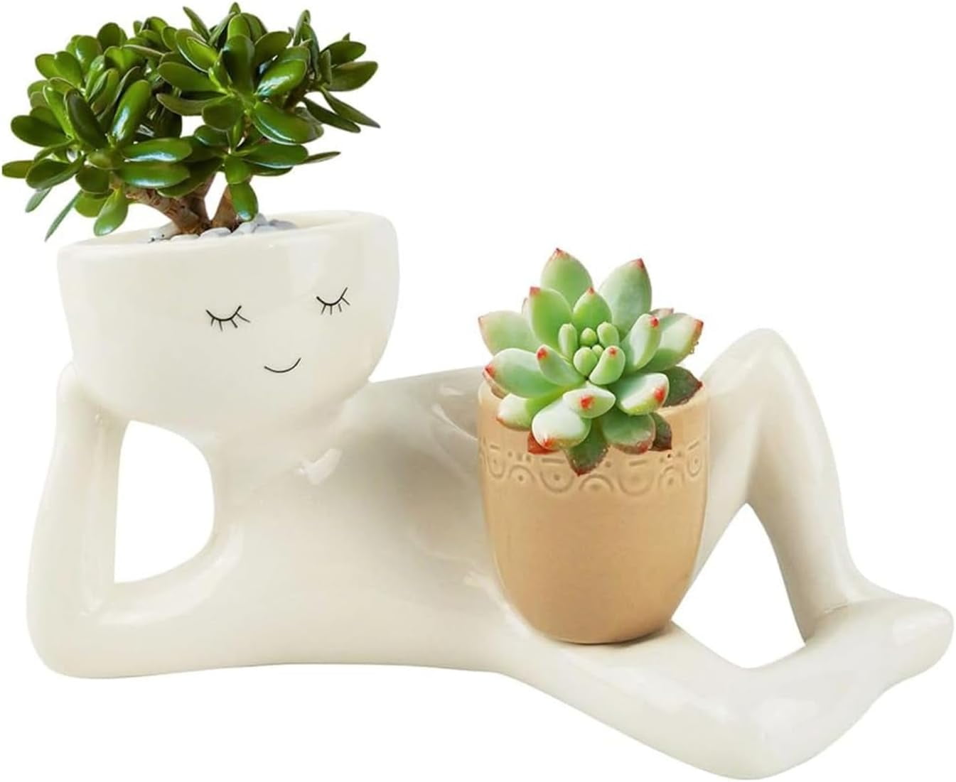 Lazy Little Character Flowerpot Succulent Planters Lying Down Resin ...
