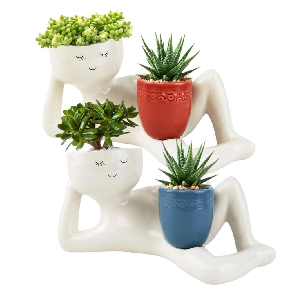 Lazy Little Character Resin Flower Pot Funny Relaxing Character ...