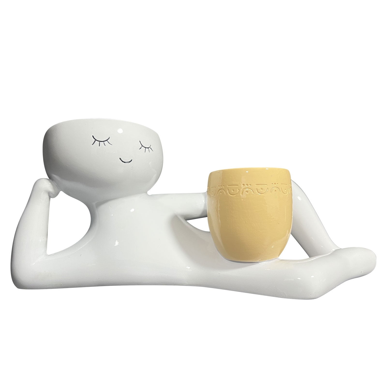 Lazy Guy Planter, Lazy Little Character Flowerpot, Relaxing Person ...