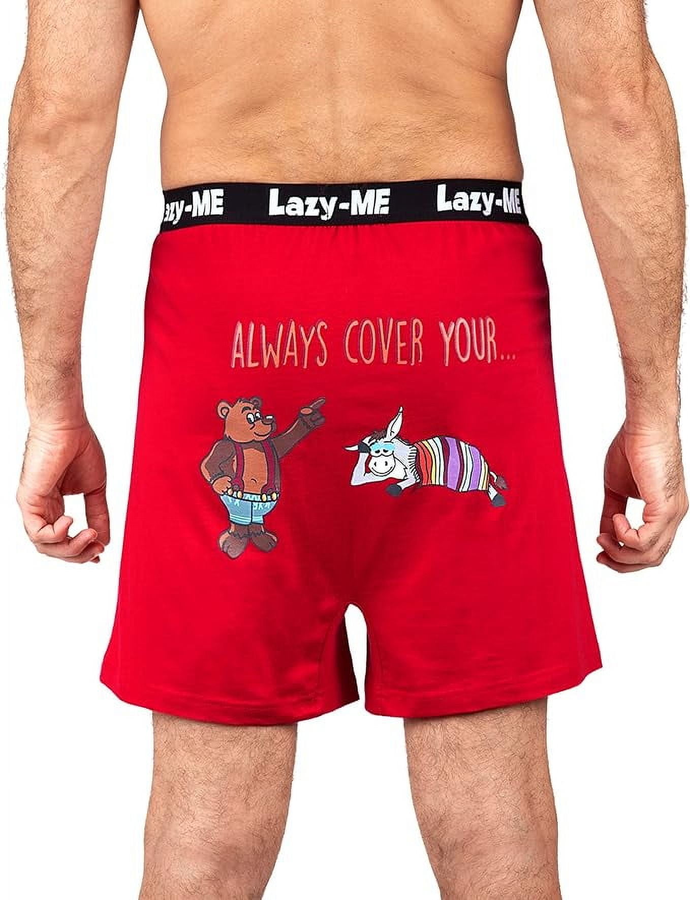 Lazy Me Men's Funny Novelty Boxer Shorts Humorous Underwear, Gag Gifts ...
