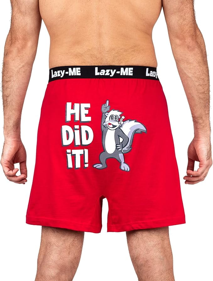 Lazy Me Men's Funny Novelty Boxer Shorts Humorous Underwear, Gag Gifts ...