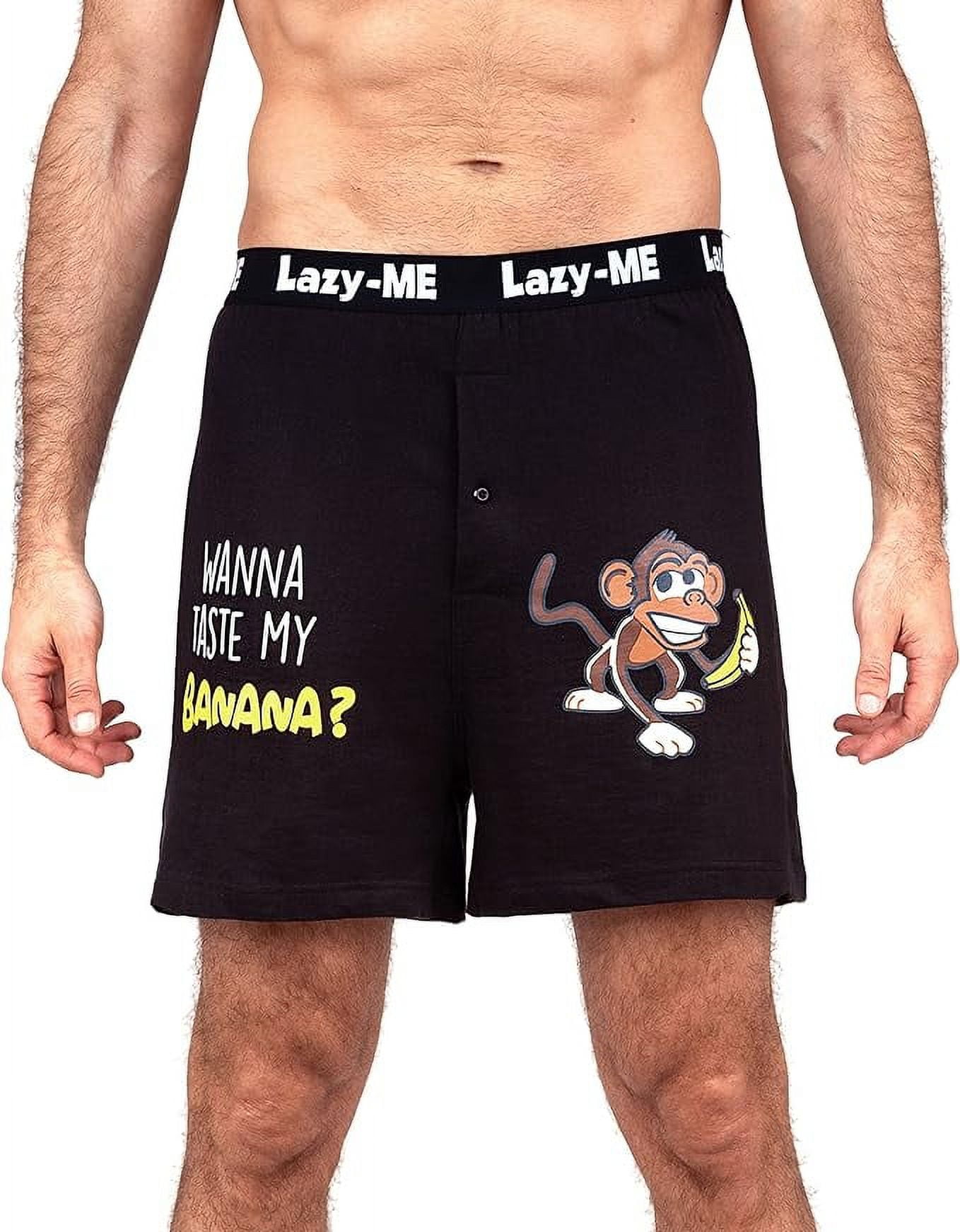 Lazy Me Men's Funny Novelty Boxer Shorts Humorous Underwear, Gag Gifts ...