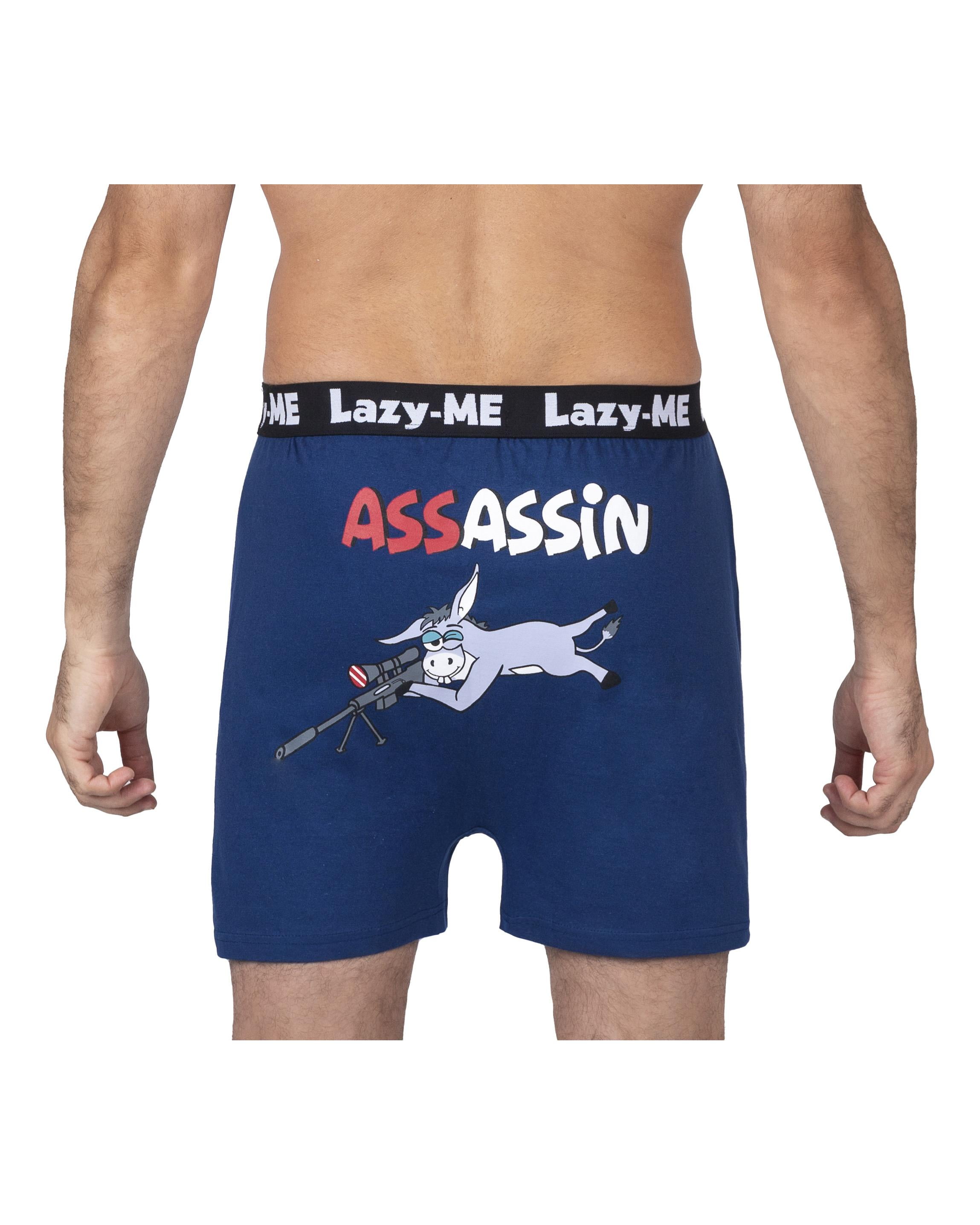 Lazy-Me Mens Funny Novelty Boxer Shorts, Navy, Dont Mess With This Ass, Dont Mess, Size: XS ...