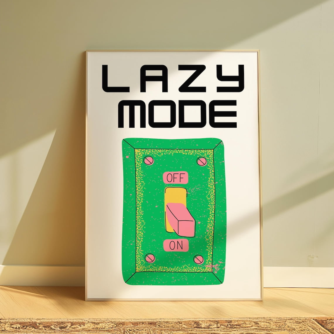 Lazy Mode Retro Colorful Wall Art, Unframed Canvas Size 16x24 - Walmart.com