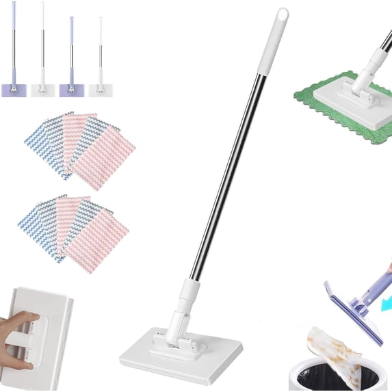 Lazy Mop Automatic Gripping, Zero Touch Mini No Wash Cloth Changing ...