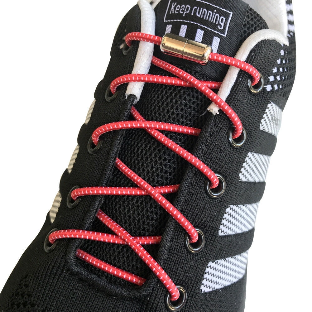 Lazy No Tie Elastic Tieless Lock Shoe Laces Strings for Sneakers Kids ...