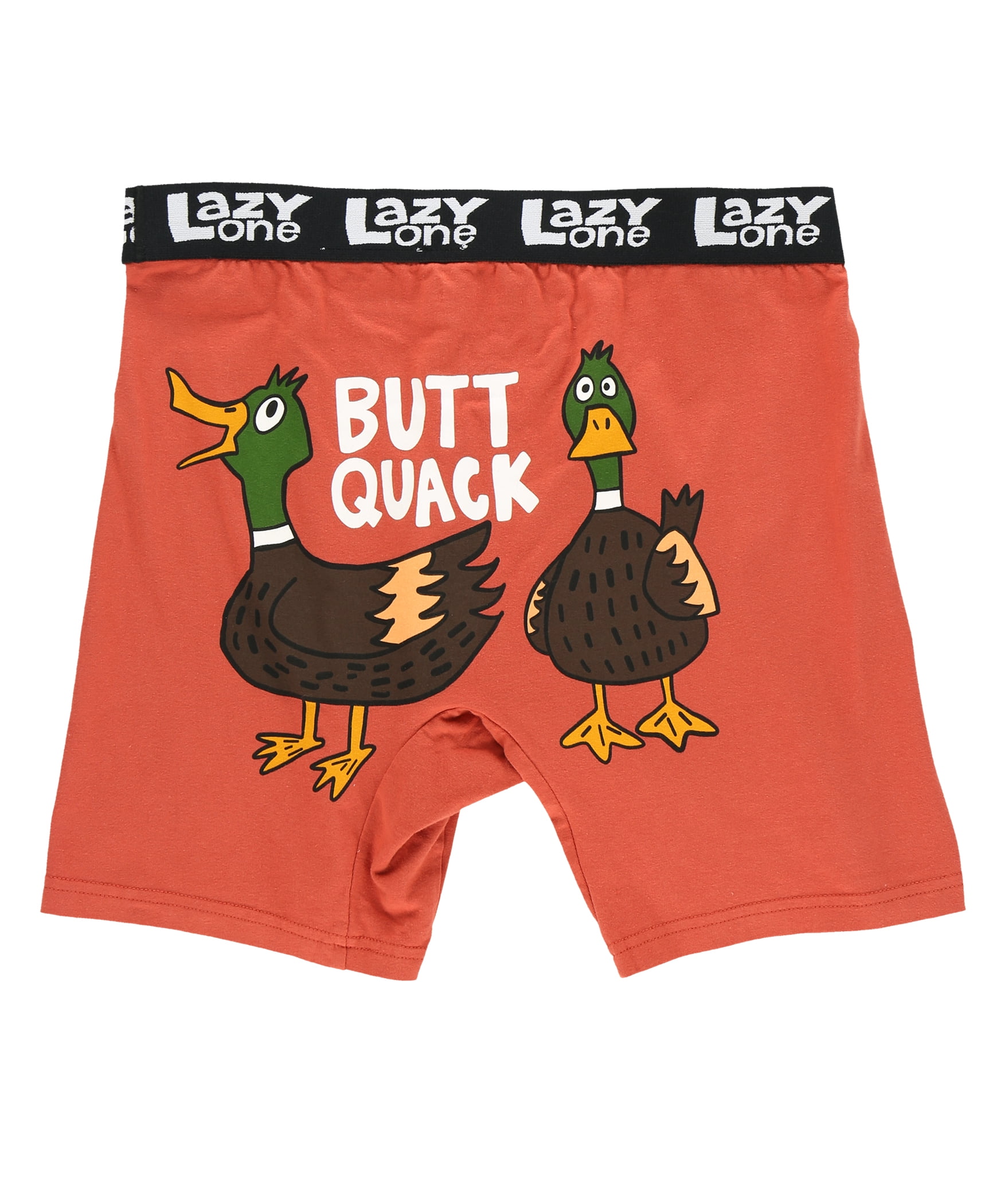 Lazy One Funny Animal Boxer Briefs for Men, Underwear for Men, Comical, Ducks (Butt Quack, Large ...