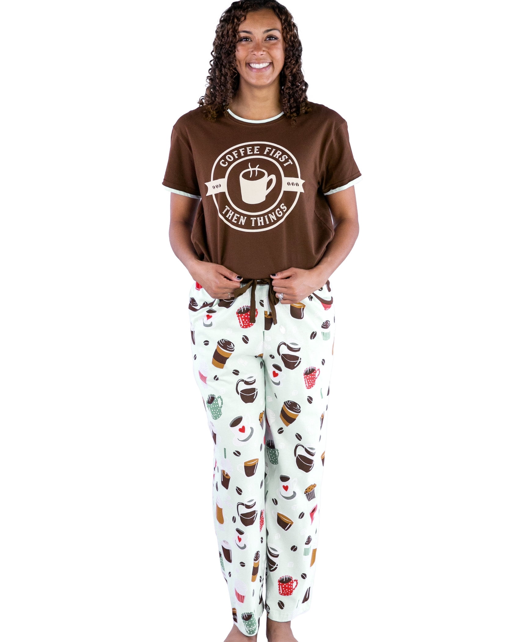 Lazy One Women's Pajama Set, Short Sleeves with Cute Prints, Relaxed ...