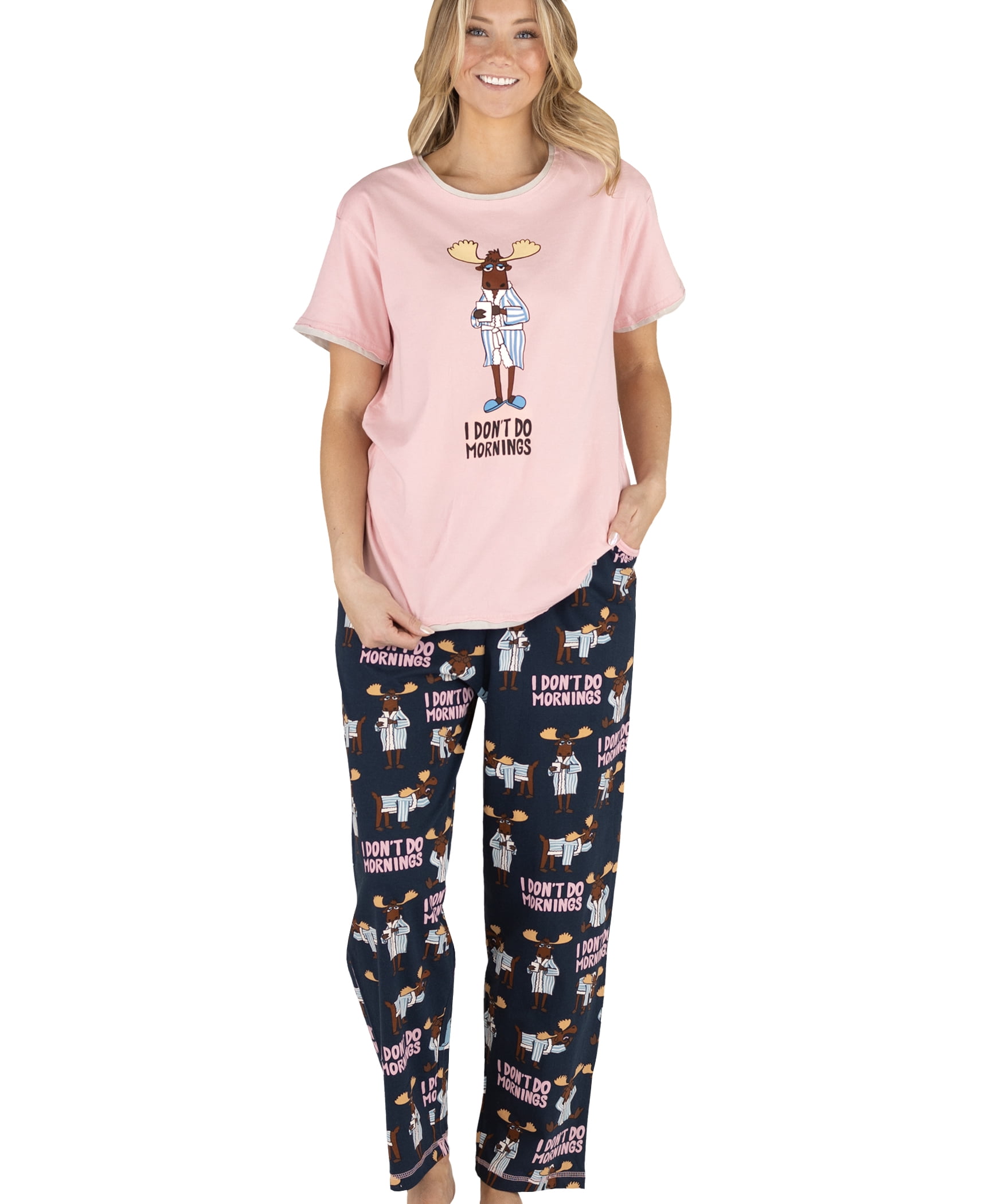 Lazy One Women's Pajama Set, Short Sleeves with Cute Prints, Relaxed ...