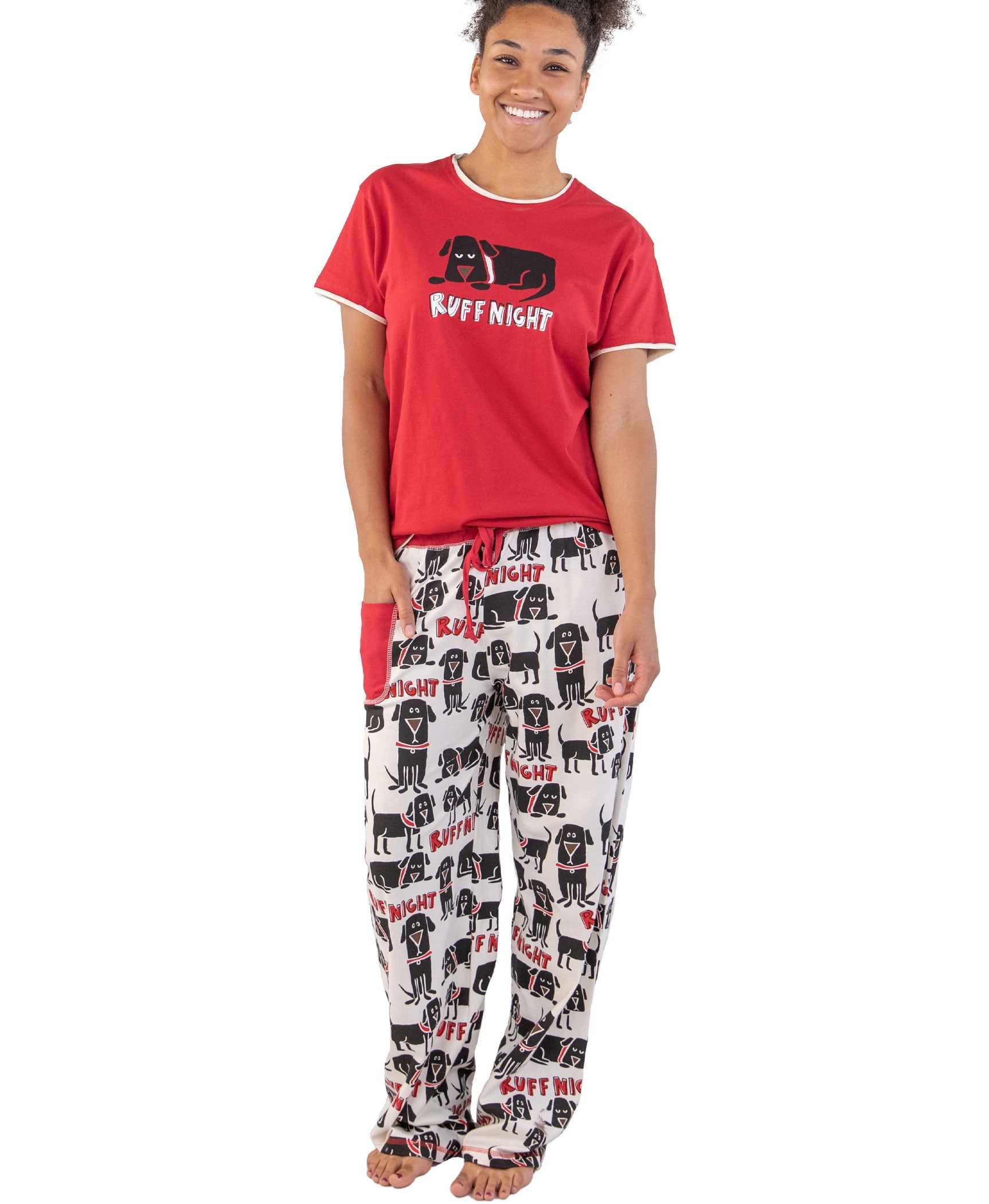 Lazy One Women's Pajama Set, Short Sleeves with Cute Prints, Relaxed ...