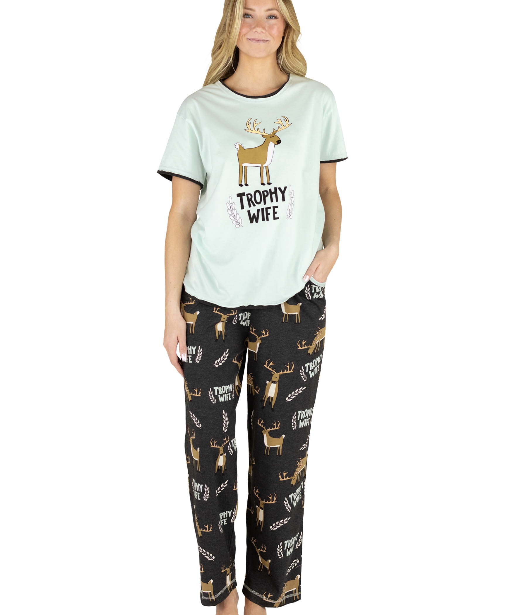 Lazy One Women's Pajama Set, Short Sleeves with Cute Prints, Relaxed ...