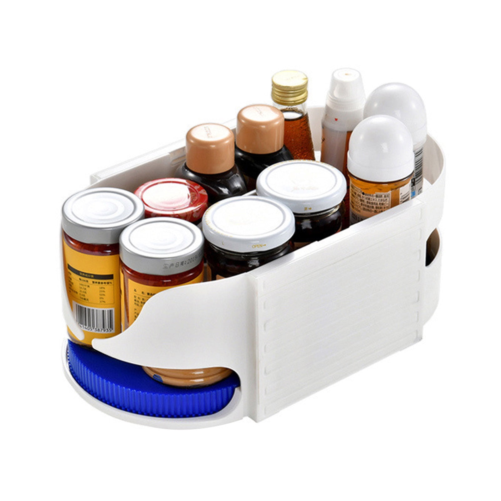 Lazy Refrigerator Storage Box Turntable Rack 360-Degree Rotation Large ...