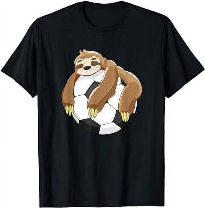 Lazy Sloth Soccer Shirt Soccer Lover Team Ball Kids Sport T-Shirt ...