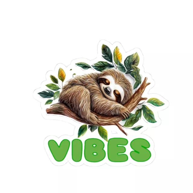Lazy Sloth Vibes Vinyl Stickers Chill Mode Decor Animal Nature Lover ...