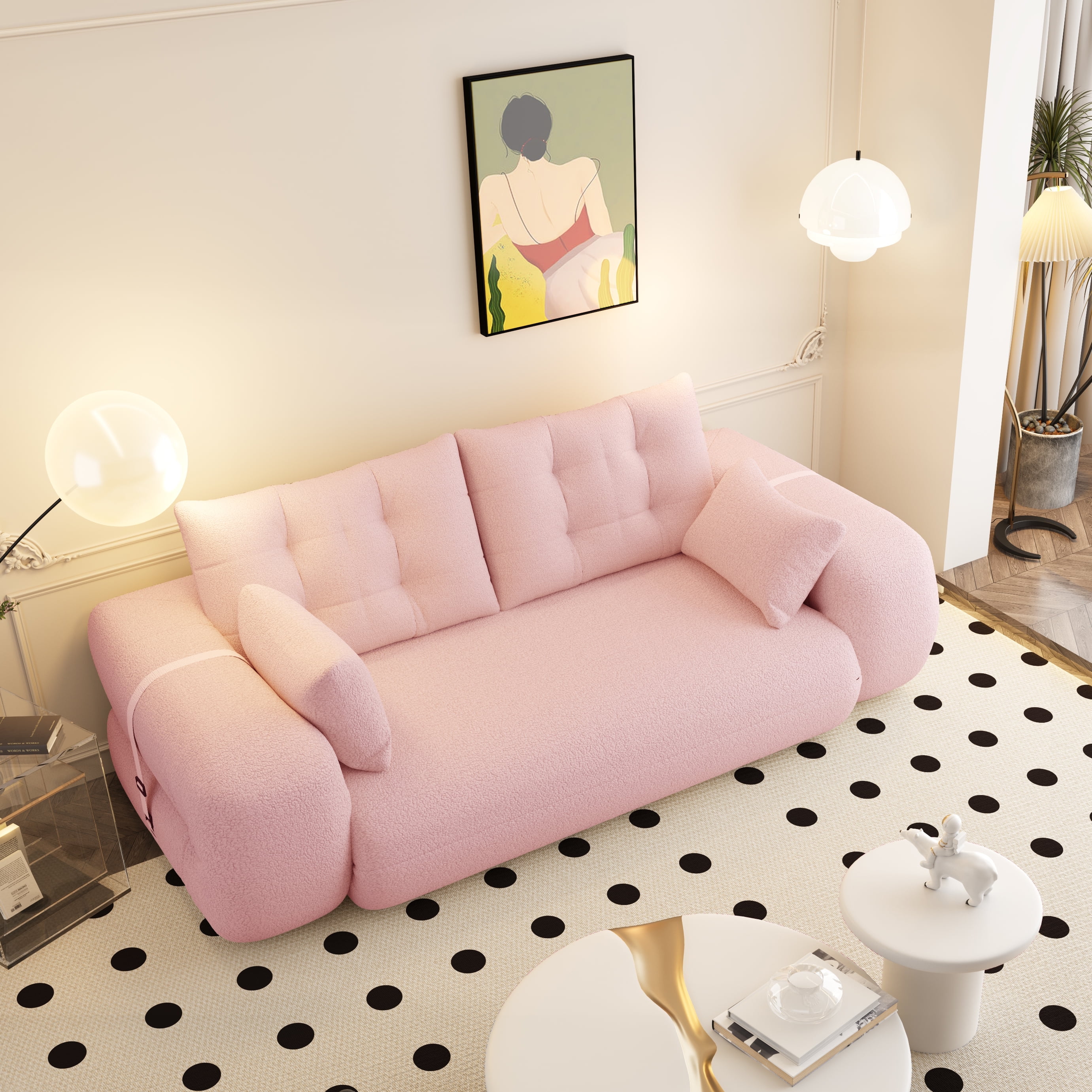 Lazy Sofa Couch, 78.7" Multi-Functional Foldable Sofa Bed, Human Dog ...