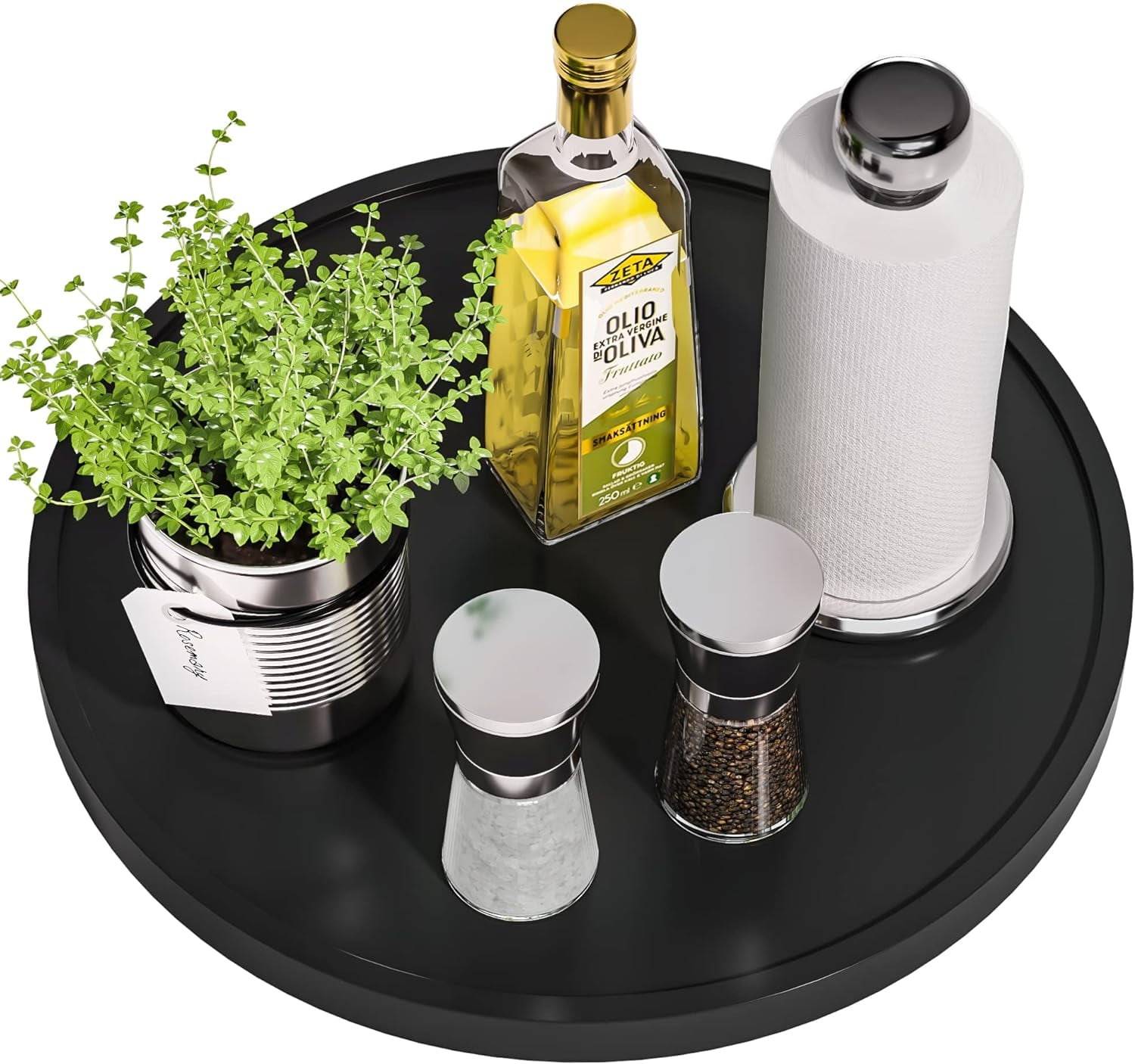 Lazy Susan Organizer, 13.2 Inch Non-Skid Bamboo Lazy Susan for Kitchen ...