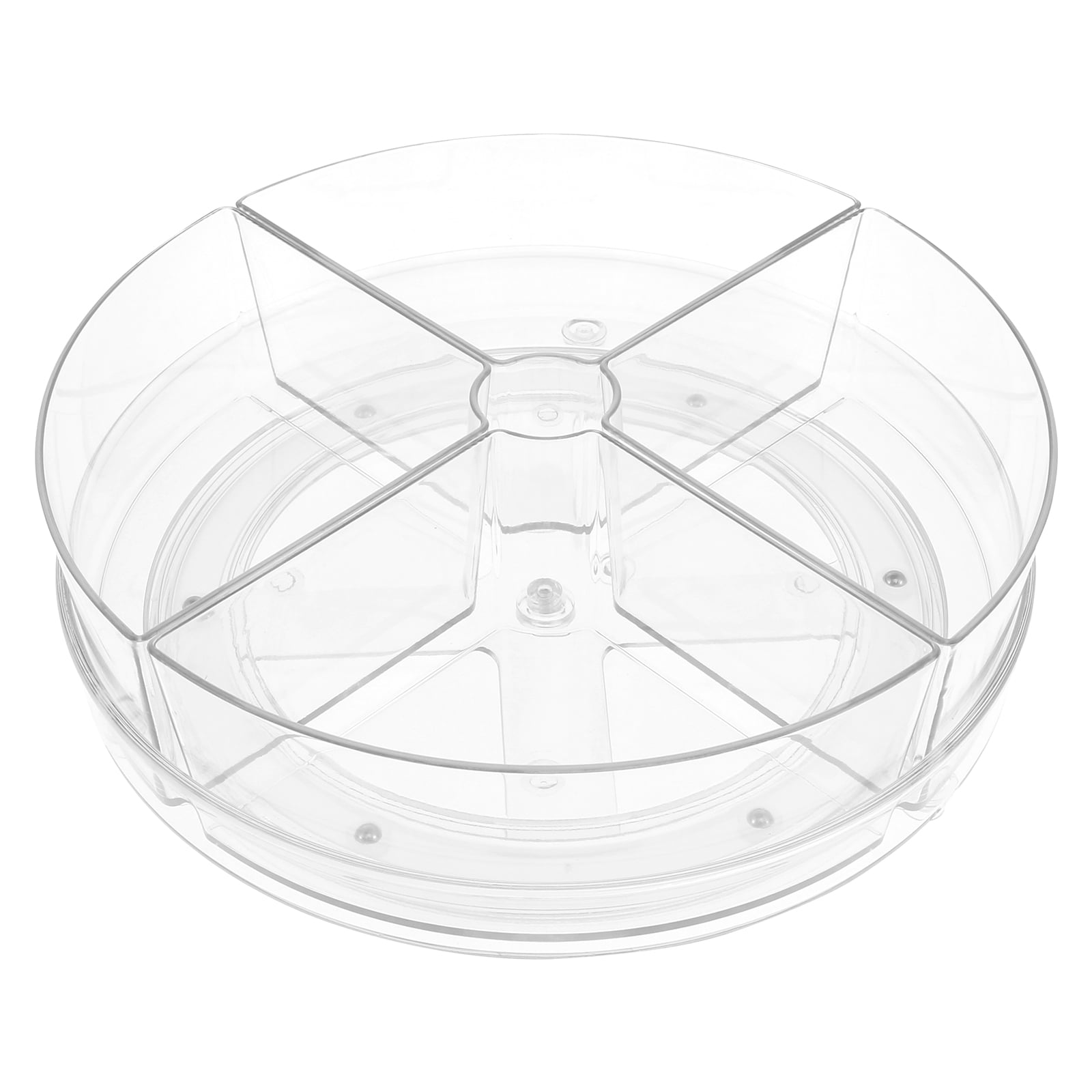 Lazy Susan Organizer with 4 Removable Bins Acrylic Turntable Organizer ...